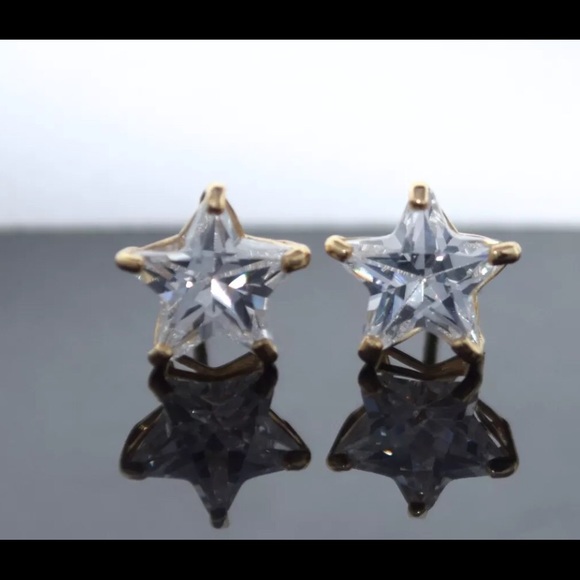 Jewelry | 1 Ct Star Cut Diamond 14k Gold Studs | Poshmark